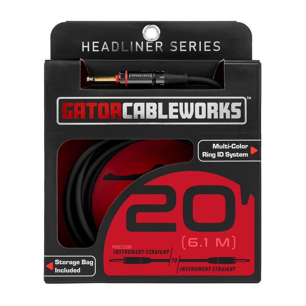 Gator Headliner Series GCWH-INS-20QT Guitar Cable 6m (20ft) Straight to ...