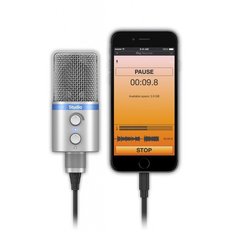 IK Multimedia iRig Mic Studio iOS/USB Condenser Mic Silver - Gsus4